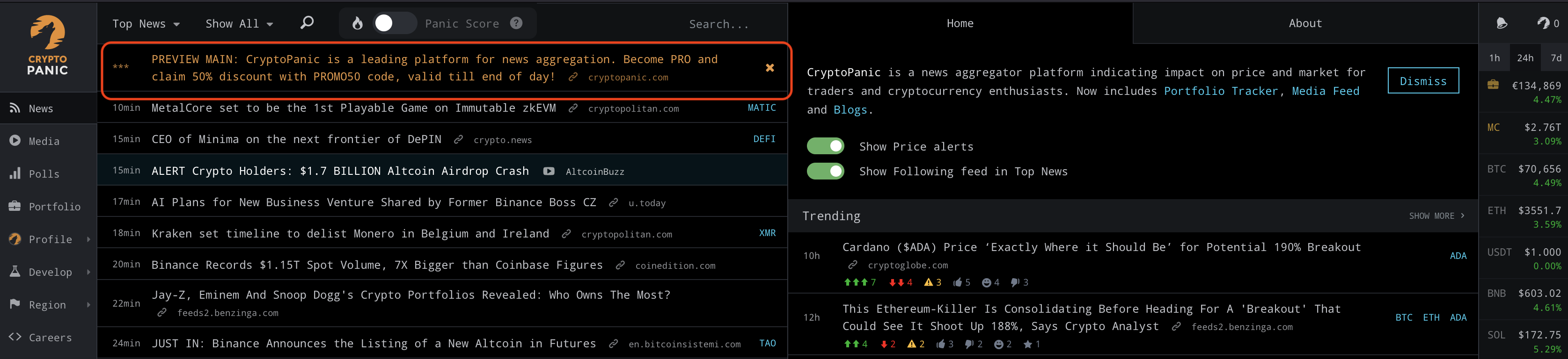 Advertise | CryptoPanic