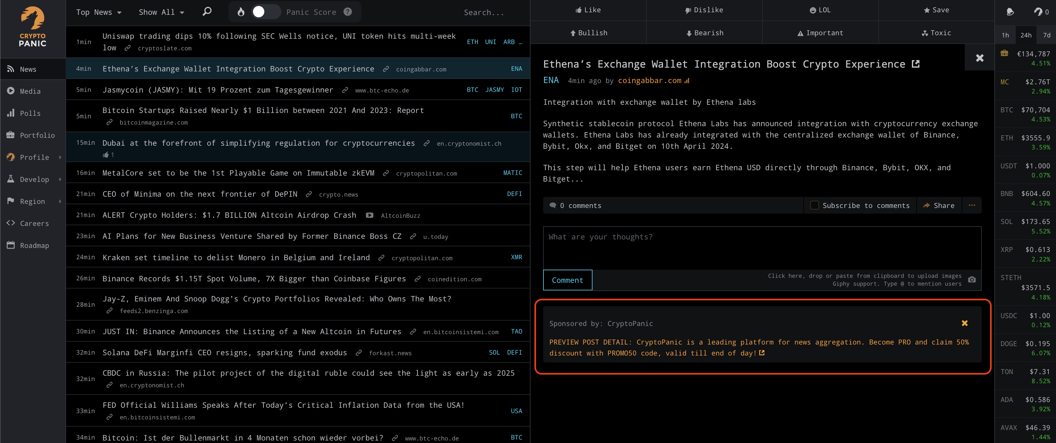 Advertise | CryptoPanic